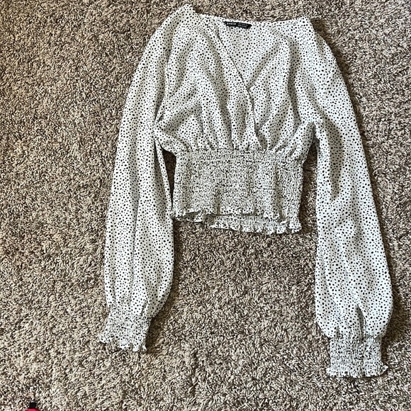 SHEIN | Tops | Shein Cropped Black Spotted Top | Poshmark